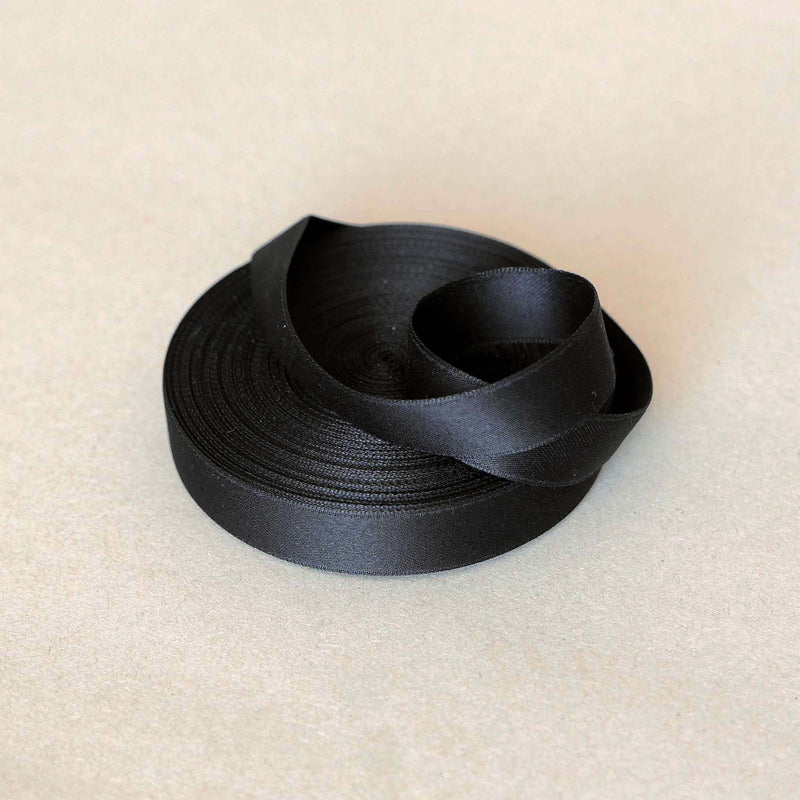 Black satin ribbon store