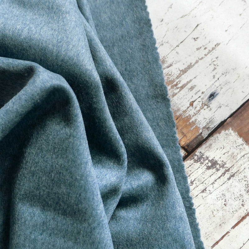 Light Blue Wool Melton Fabric | Cloth House • Cloth House